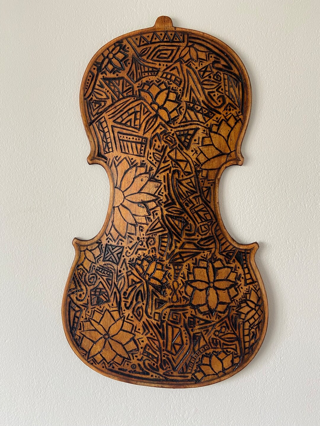 Pyrography Violin Wall-hanging - Etsy
