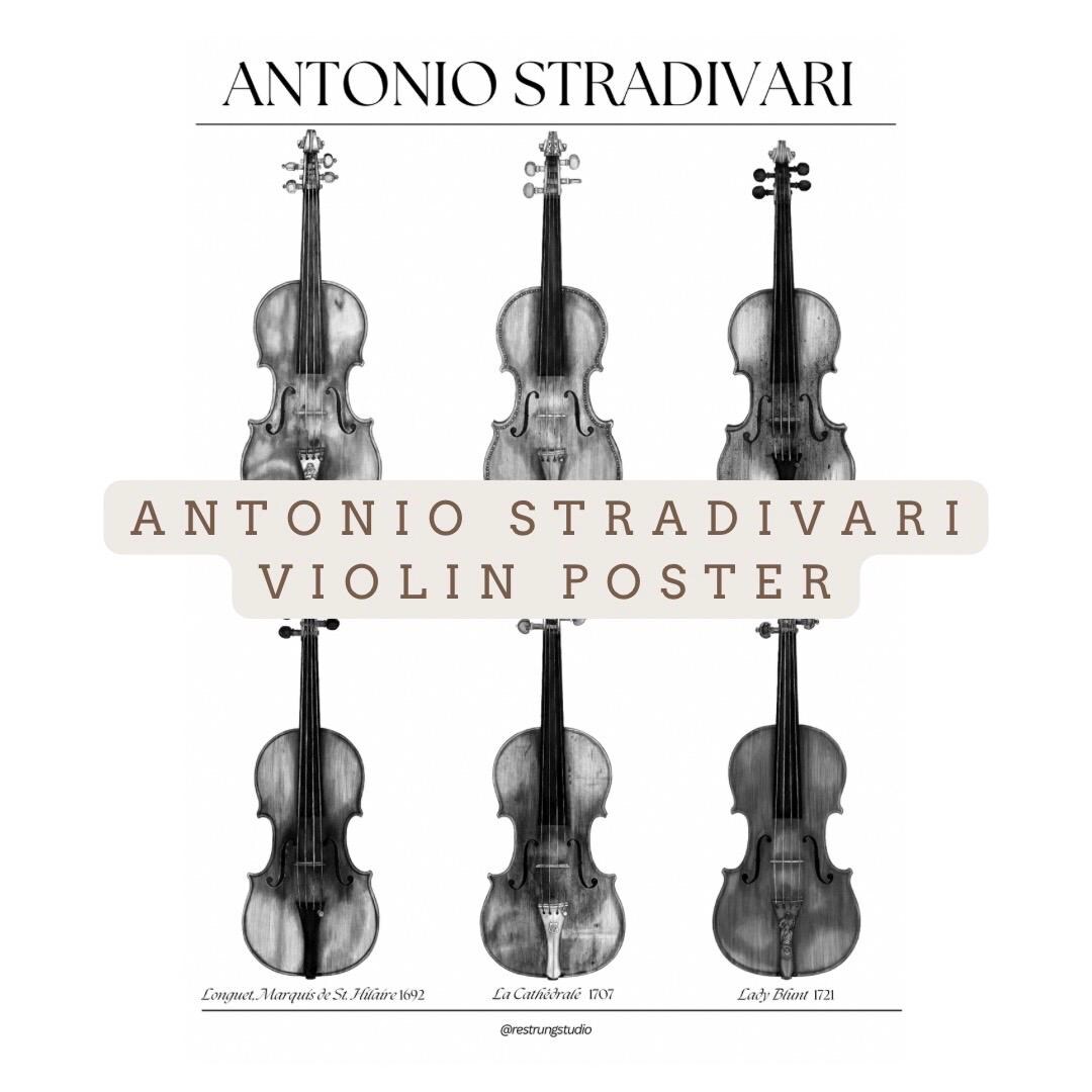 Antonio Stradivari Violin Collection Poster - Etsy