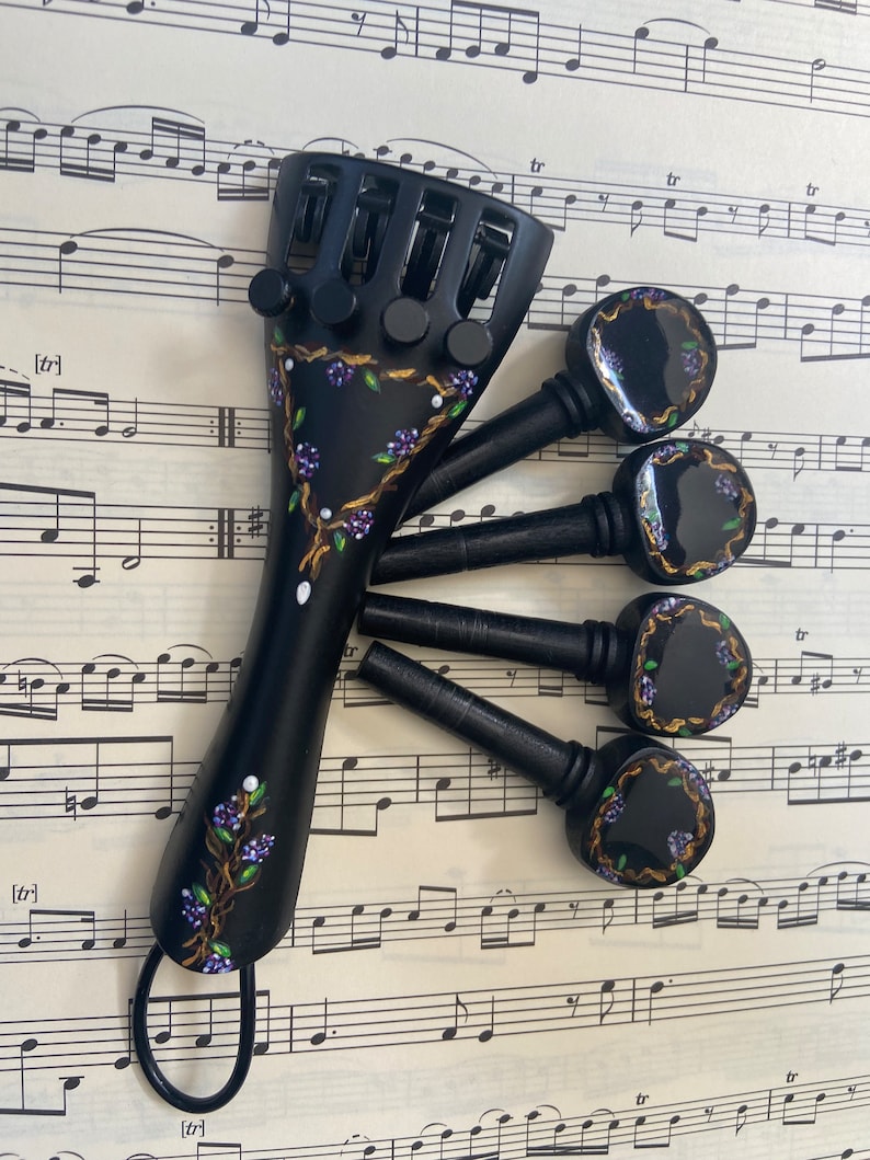 Floral Violin Pegs and Tailpiece - Etsy