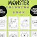 30 Cute Monster Printable Coloring Pages for Kids and Toddlers , Easy ...