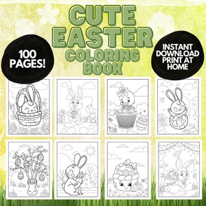 Cute Easter Coloring Pages for Kids, 100 Printable Coloring Pages for ...