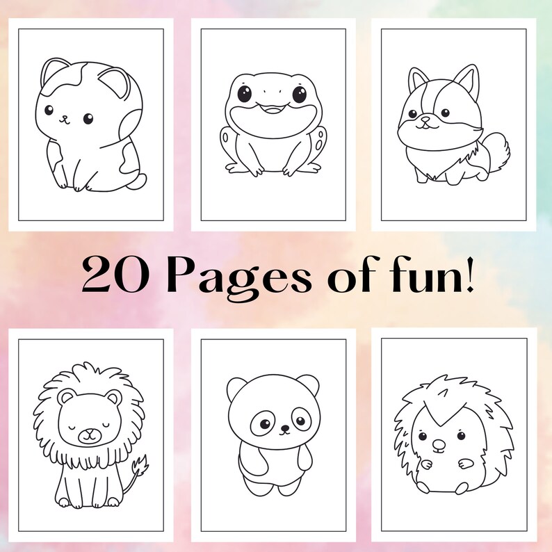 Easy Baby Animal Coloring Pages for Kids Toddlers, Printable Coloring ...