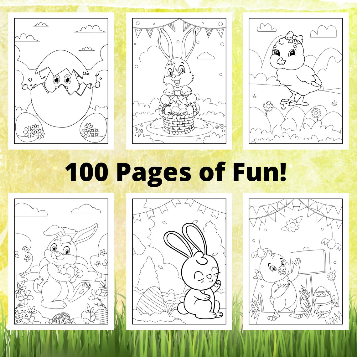 Cute Easter Coloring Pages for Kids, 100 Printable Coloring Pages for ...