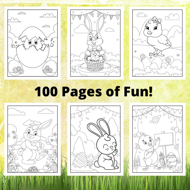 Cute Easter Coloring Pages for Kids, 100 Printable Coloring Pages for ...