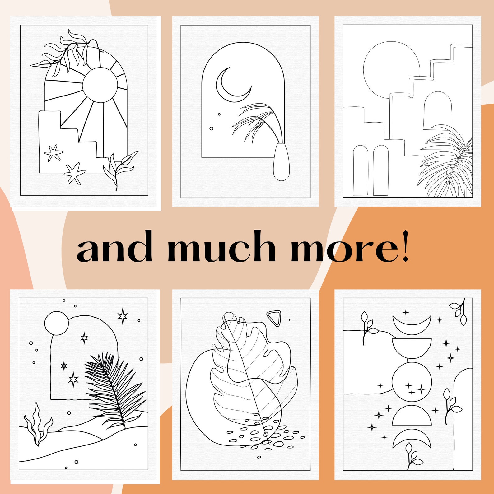 Minimalist Boho Coloring Pages for Adults Boho Coloring Book - Etsy