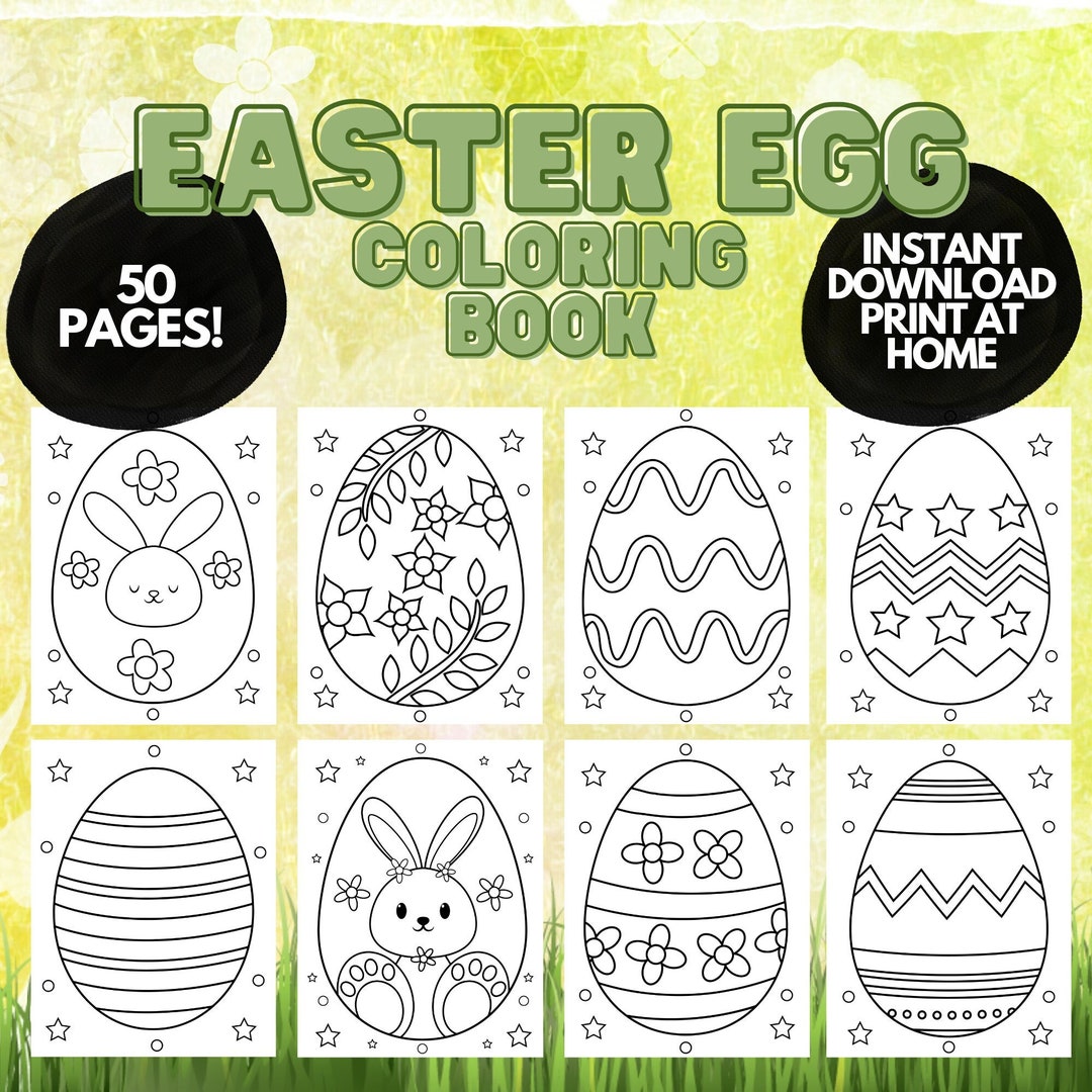 Cute Easy Easter Egg Coloring Pages for Kids and Toddlers, Printable ...