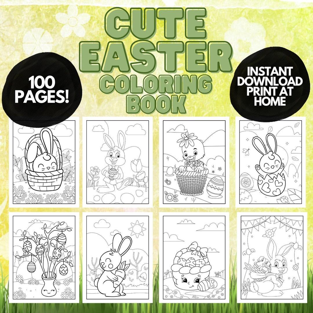 Cute Easter Coloring Pages for Kids, 100 Printable Coloring Pages for ...