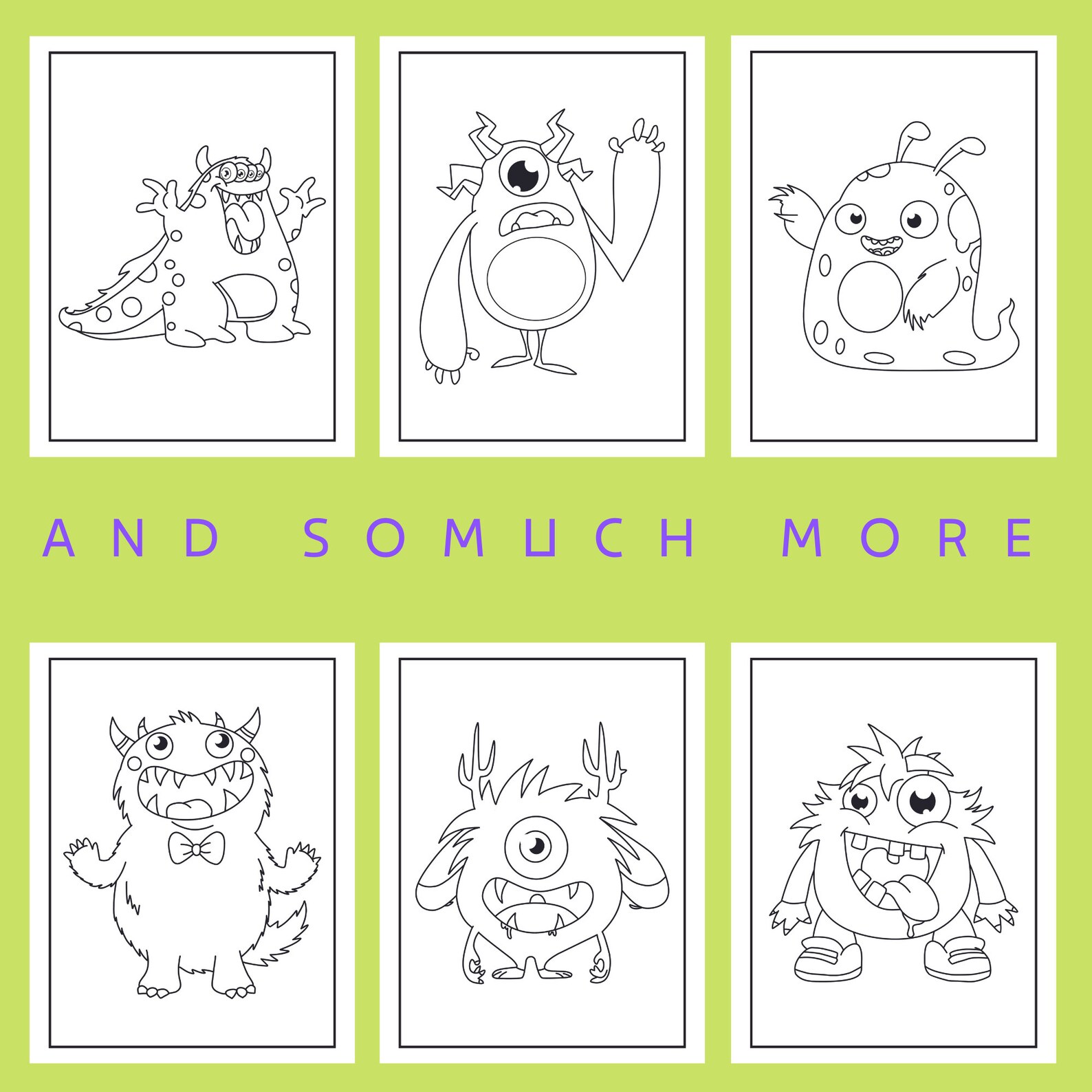 30 Cute Monster Printable Coloring Pages for Kids and Toddlers , Easy ...