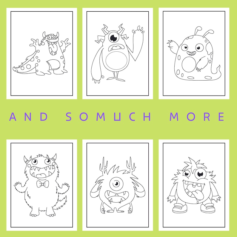 30 Cute Monster Printable Coloring Pages for Kids and Toddlers , Easy ...