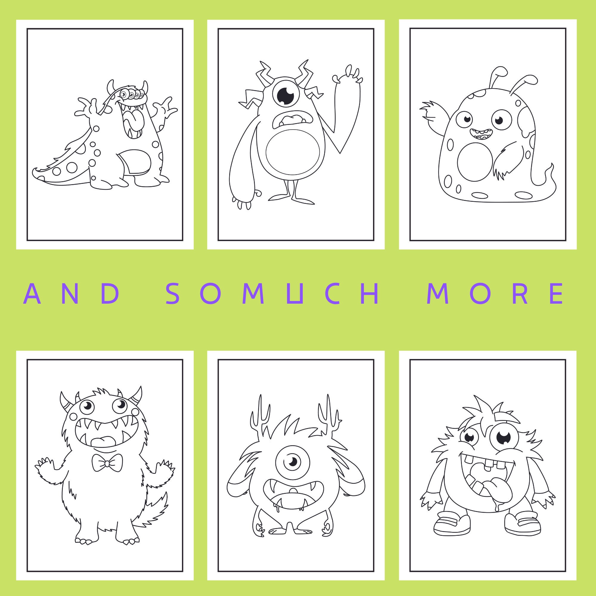 30 Cute Monster Printable Coloring Pages for Kids and Toddlers , Easy ...