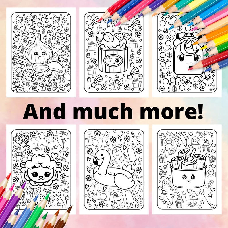 Cute Kawaii Coloring Book for Kids Teens Adults Coloring - Etsy