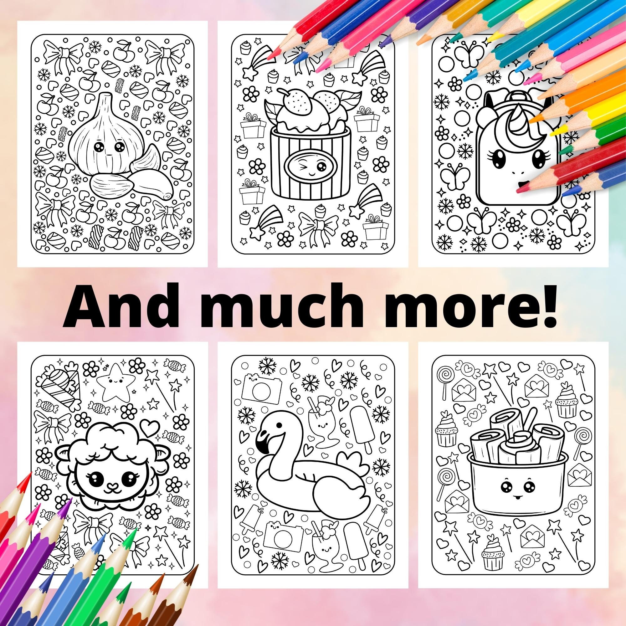 Cute Kawaii Coloring Book for Kids Teens Adults Coloring - Etsy