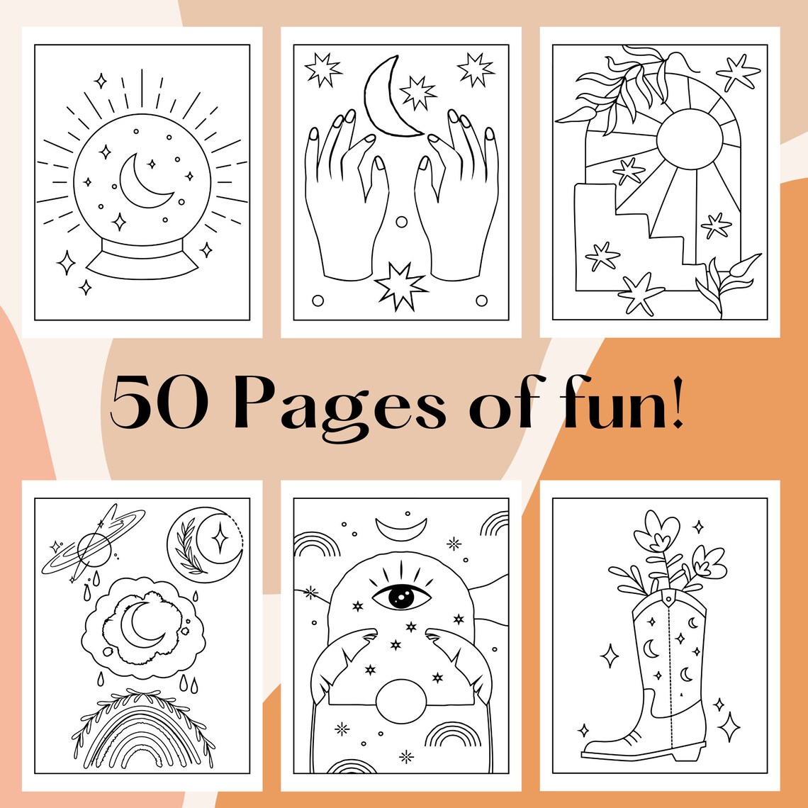 Minimalist Boho Coloring Pages for Adults, Boho Coloring Book ...