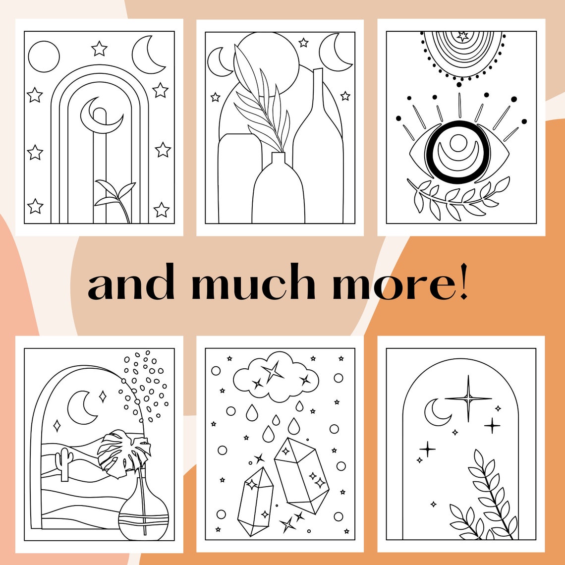 Minimalist Boho Coloring Pages for Adults, Boho Coloring Book ...