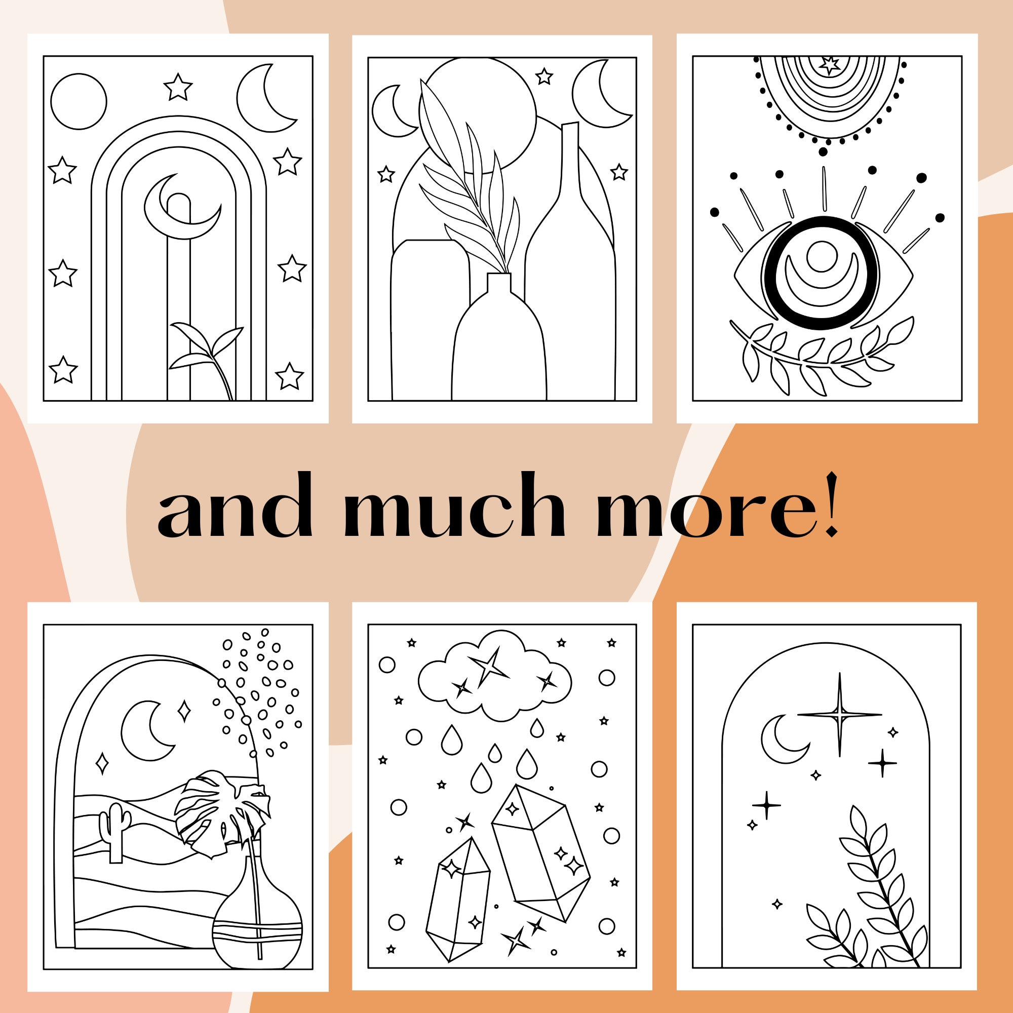 Minimalist Boho Coloring Pages for Adults, Boho Coloring Book ...