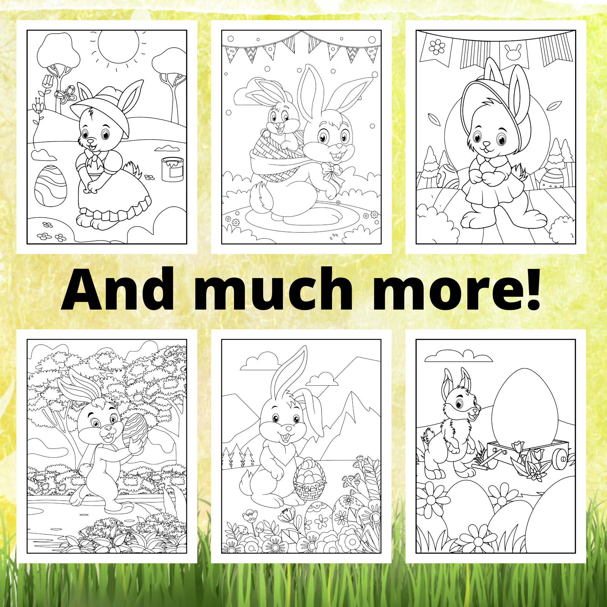 Cute Easter Coloring Pages for Kids, 100 Printable Coloring Pages for ...