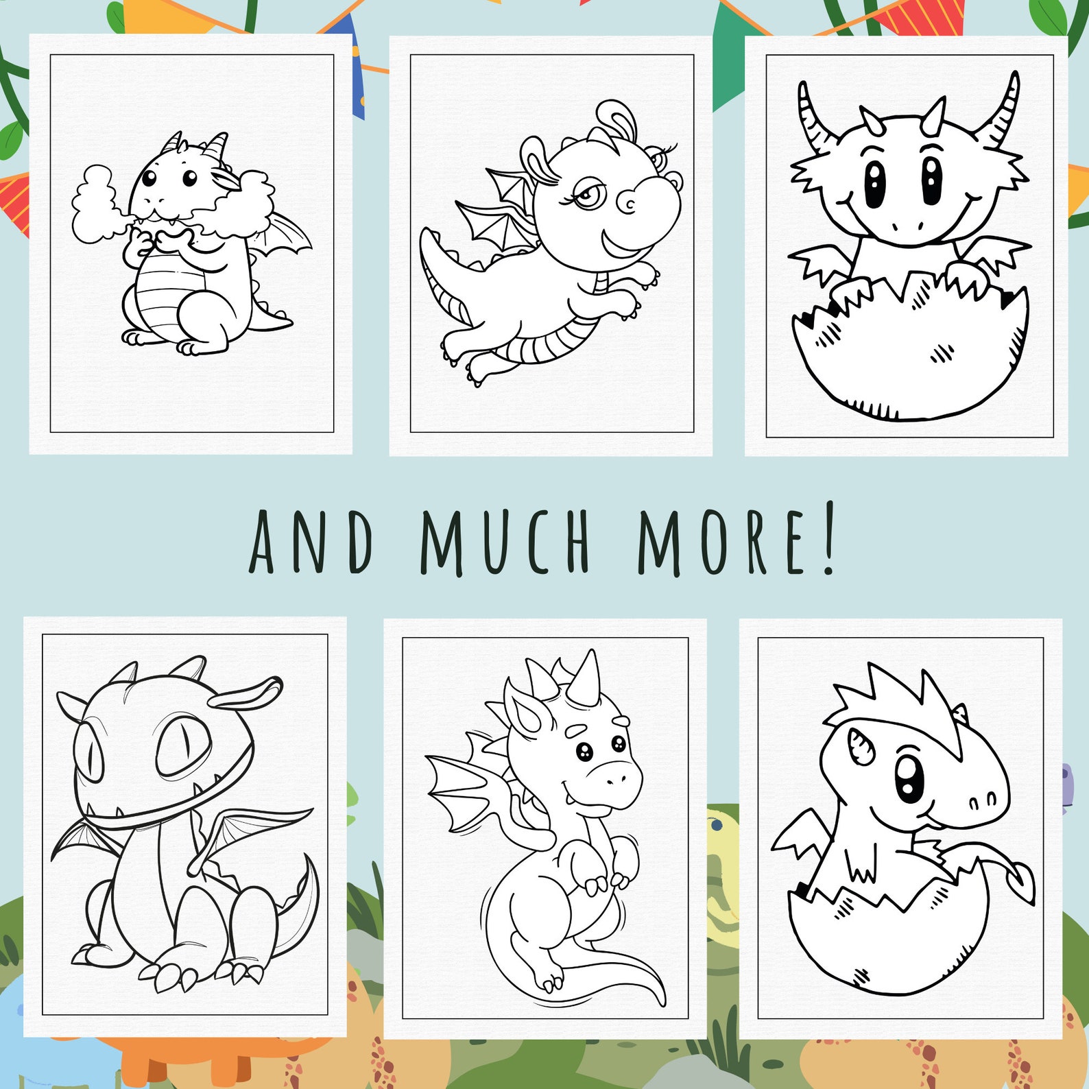 Cute Dragon Coloring Pages for Kids and Toddlers, Printable Coloring ...