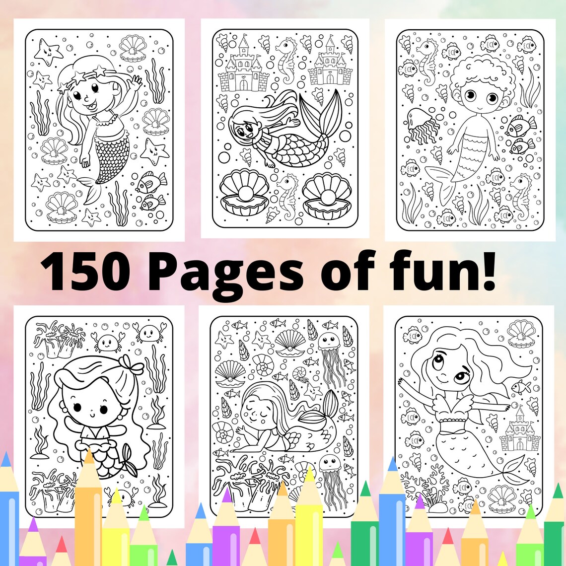 Mermaid Coloring Pages for Kids, Mermaid Printable Coloring Pages ...