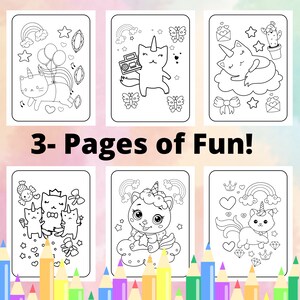 Caticorn Coloring Pages for Kids, Unicorn Printable Coloring Pages for ...