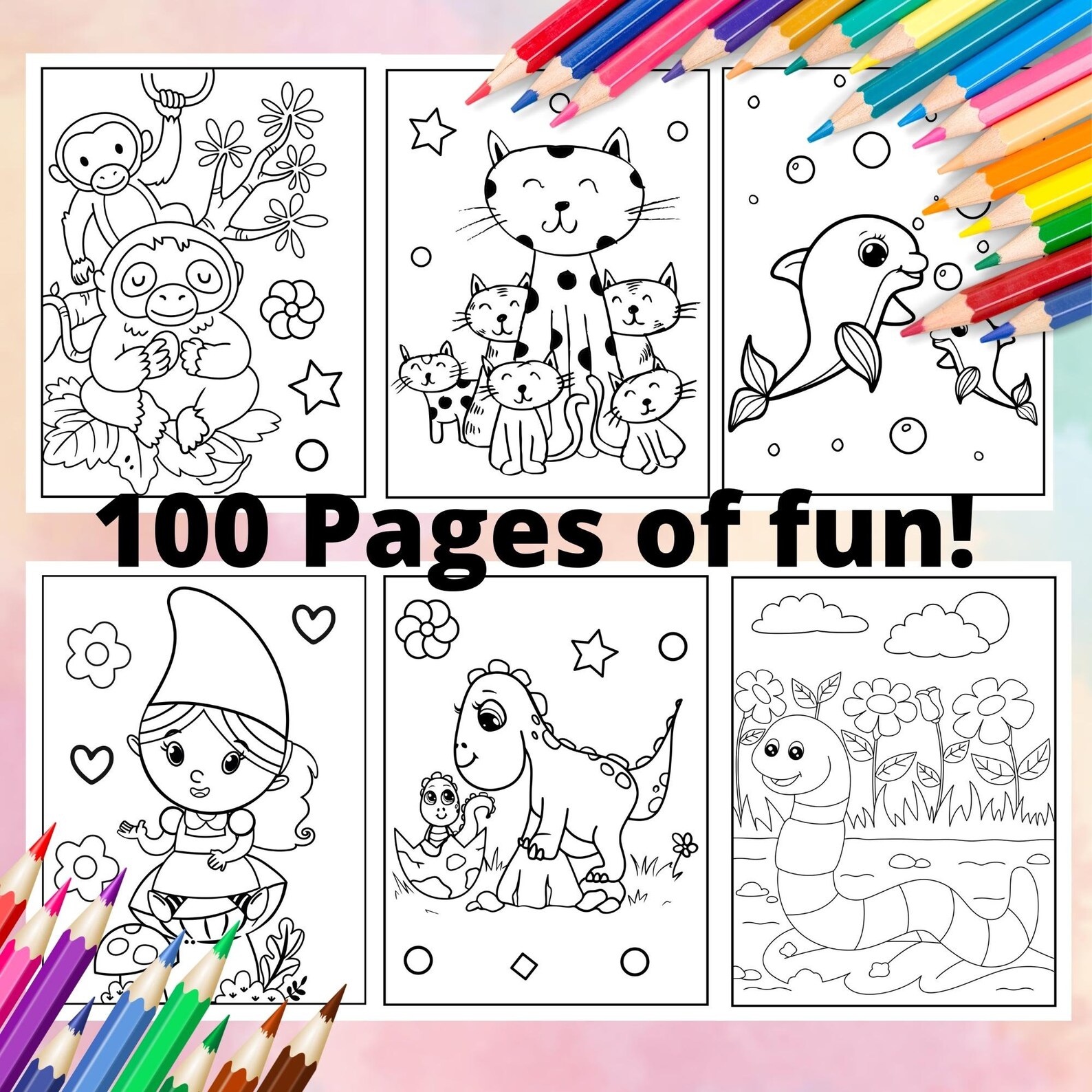 Coloring Pages for Kids 100 Printable Coloring Pages for - Etsy