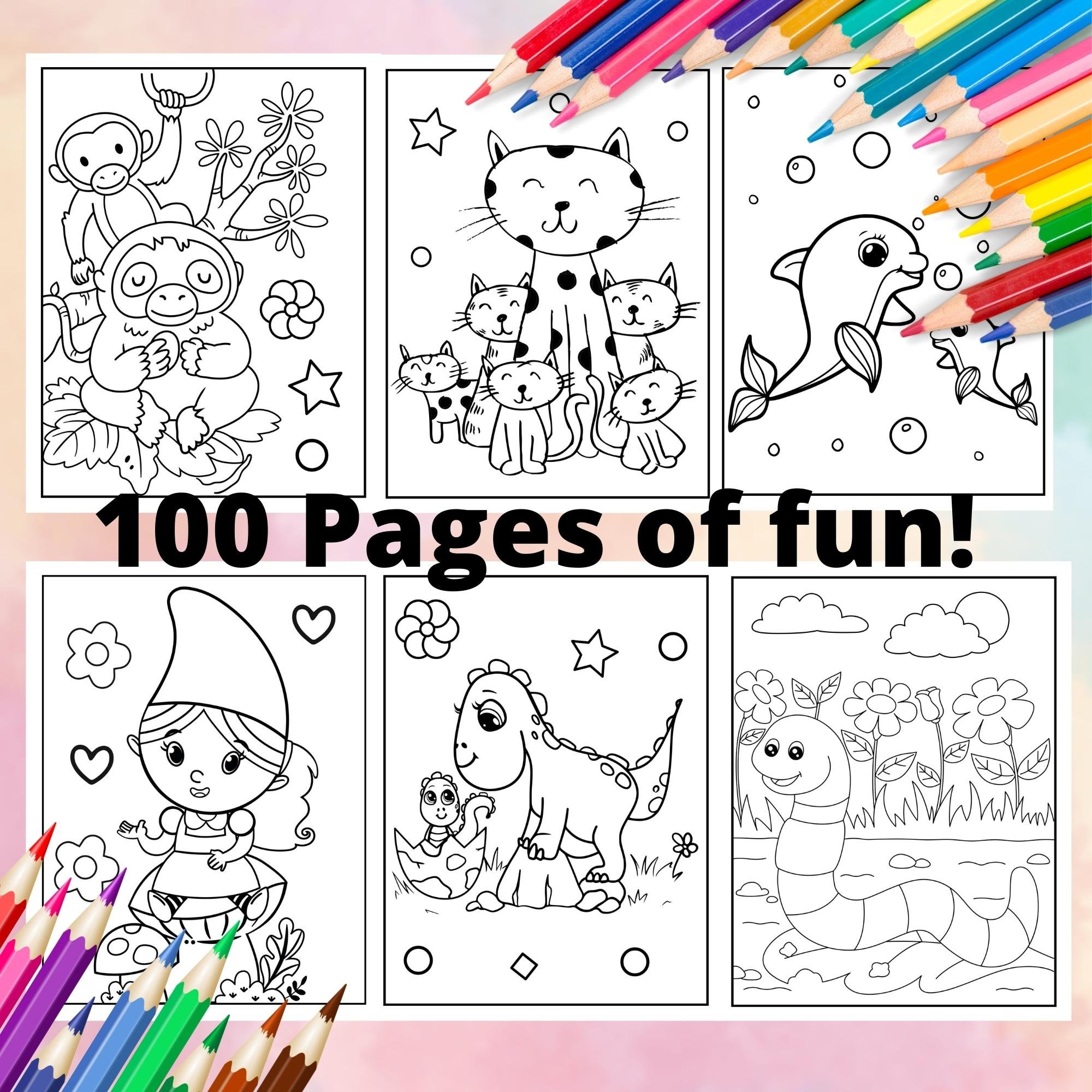 Coloring Pages for Kids 100 Printable Coloring Pages for - Etsy
