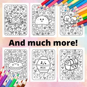 Cute Kawaii Coloring Book for Kids Teens Adults, Coloring Pages for ...