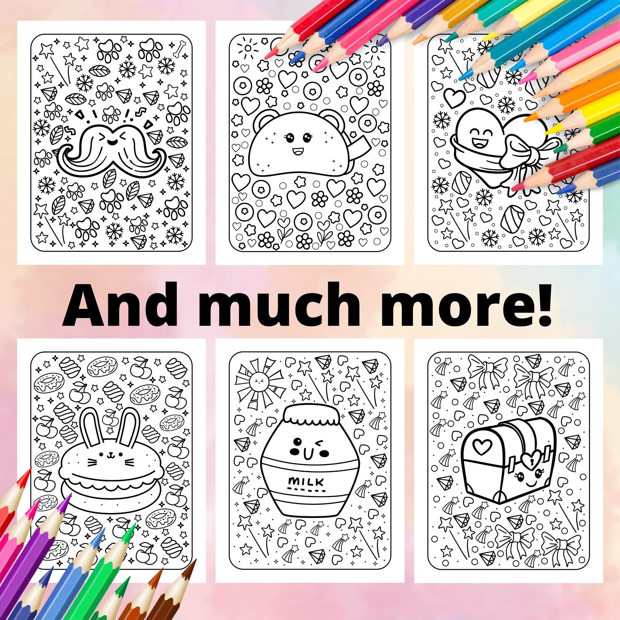 Cute Kawaii Coloring Book for Kids Teens Adults Coloring - Etsy