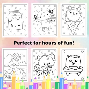 Easy Cute Kawaii Coloring Book for Kids Teens Adults, Easy Coloring ...