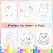 Easy Cute Kawaii Coloring Book for Kids Teens Adults, Easy Coloring ...