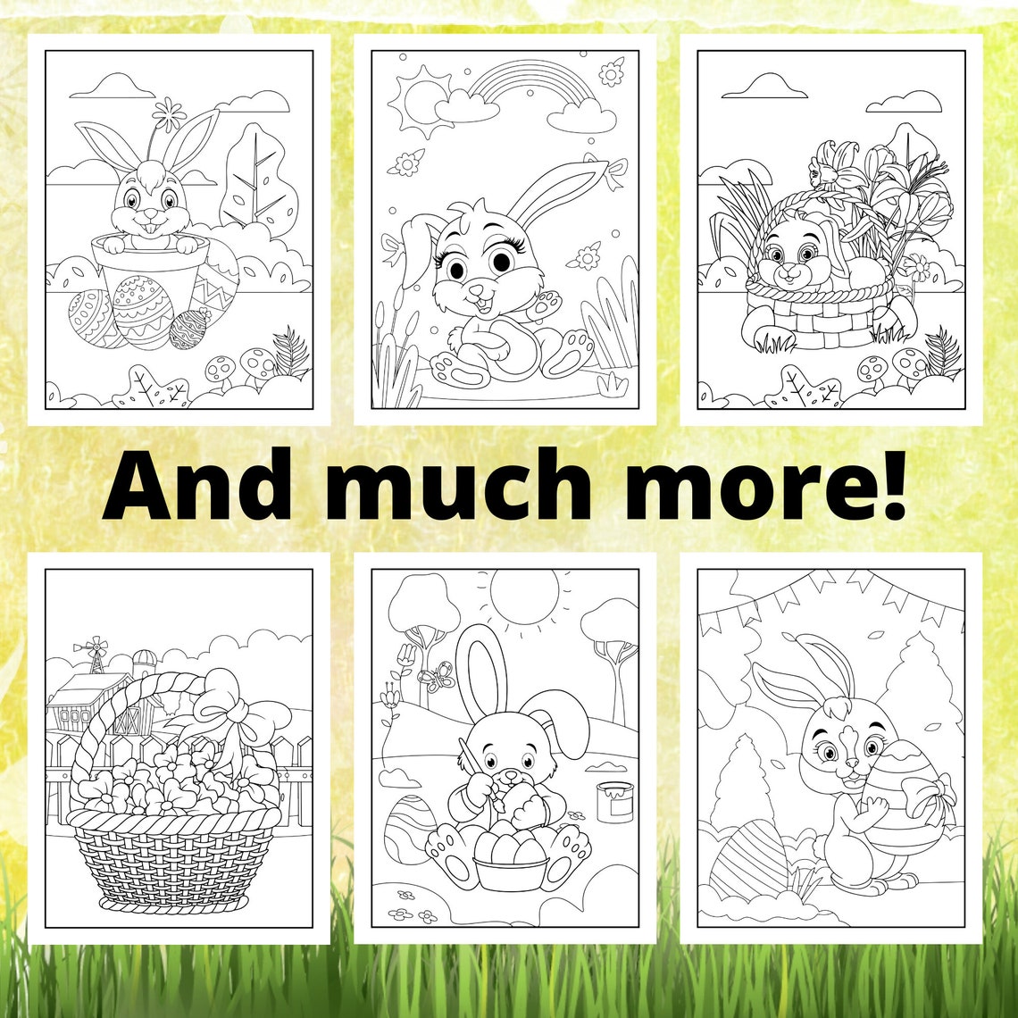 Cute Easter Coloring Pages for Kids, 100 Printable Coloring Pages for ...
