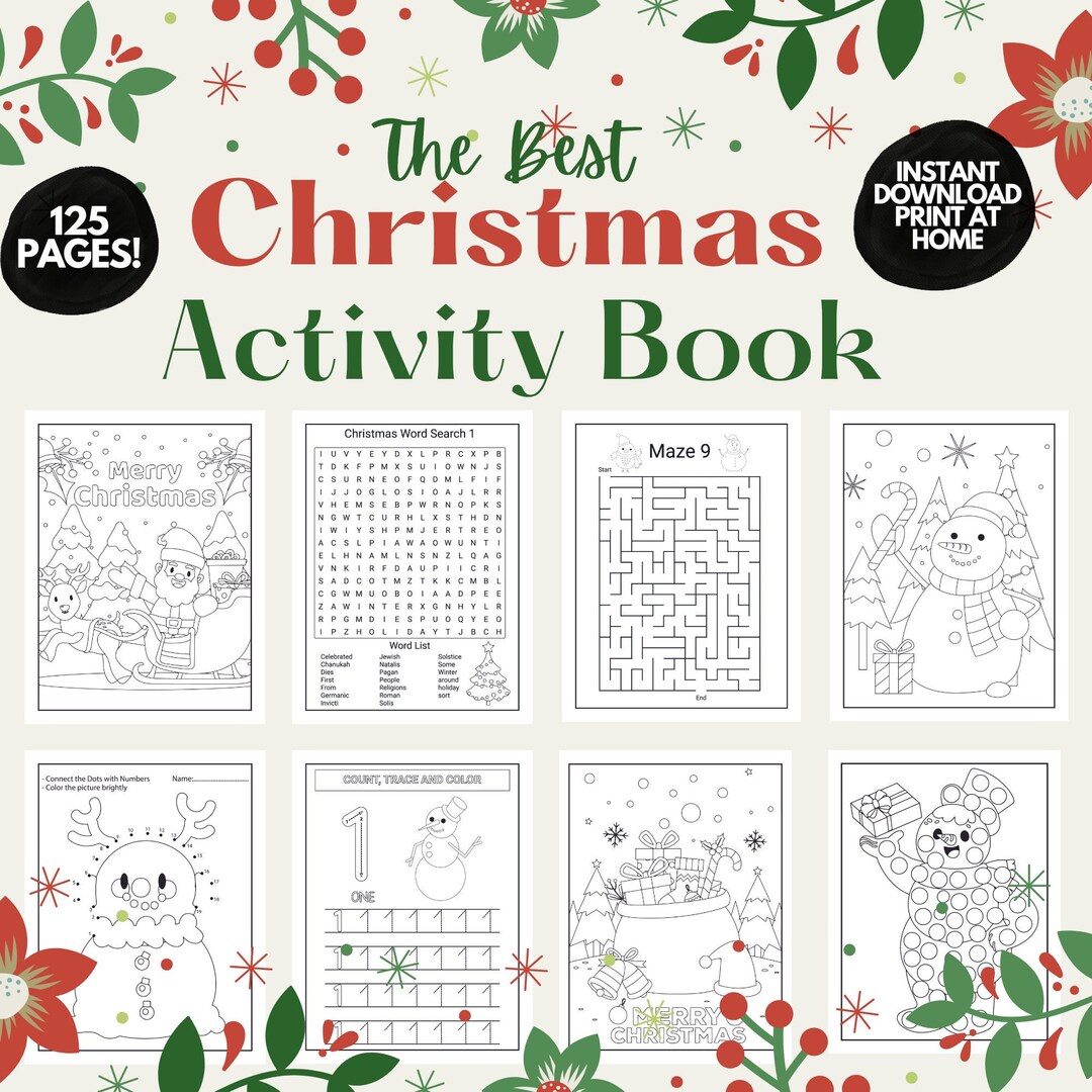 125 Christmas Activity Pages for Kids, Christmas Colouring Pages ...