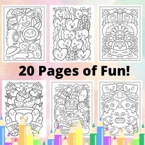Doodle Coloring Pages for Kids Teens Adults, Printable Doodle Coloring ...