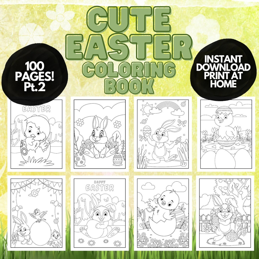 Cute Easter Coloring Pages for Kids, 100 Printable Coloring Pages for ...