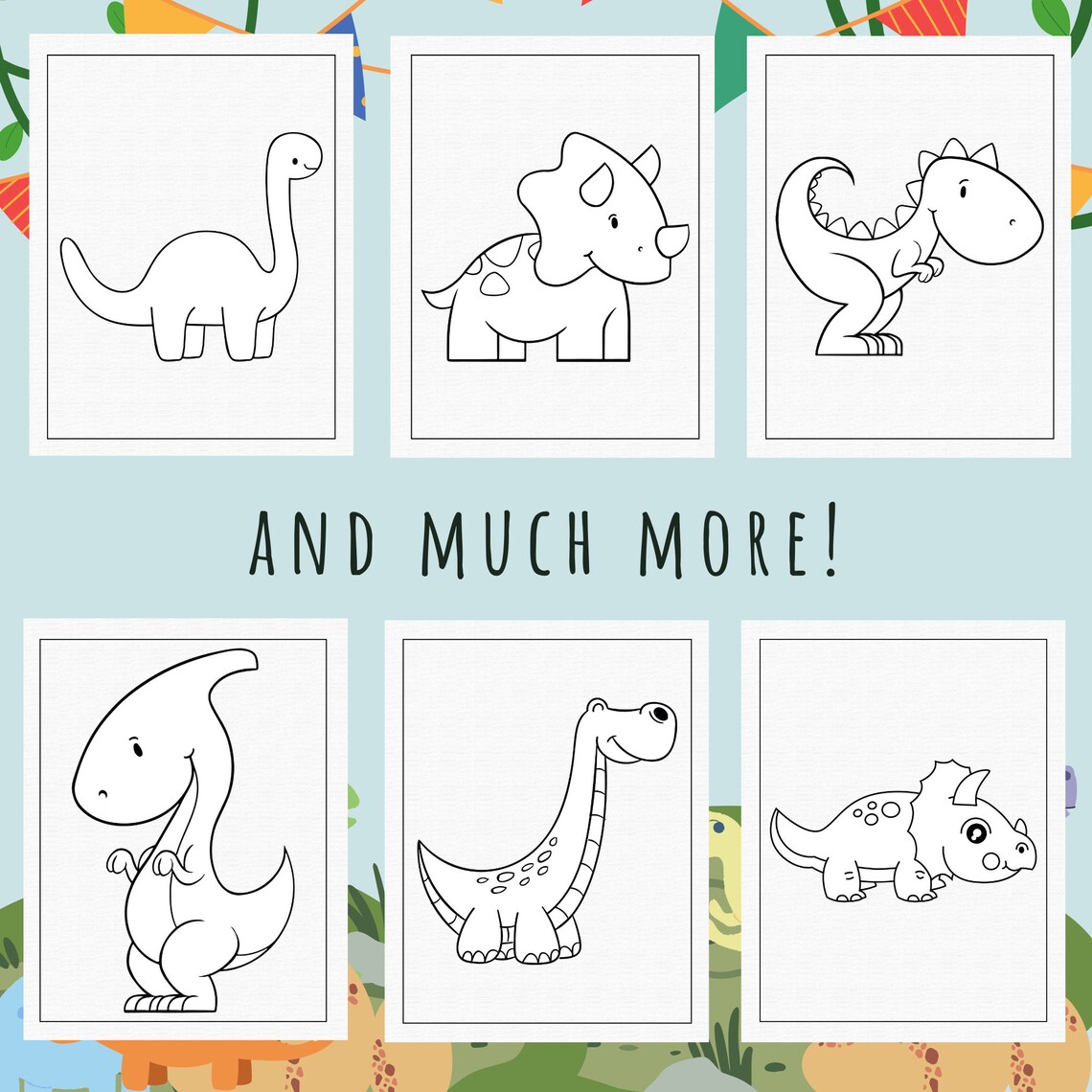 Cute Dinosaur Coloring Pages for Kids Toddlers, Printable Coloring ...