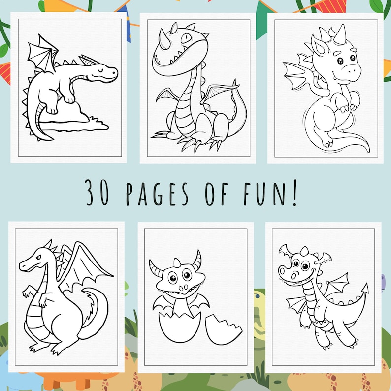 Cute Dragon Coloring Pages for Kids and Toddlers, Printable Coloring ...