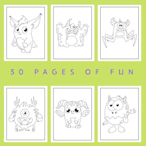 30 Cute Monster Printable Coloring Pages for Kids and Toddlers , Easy ...