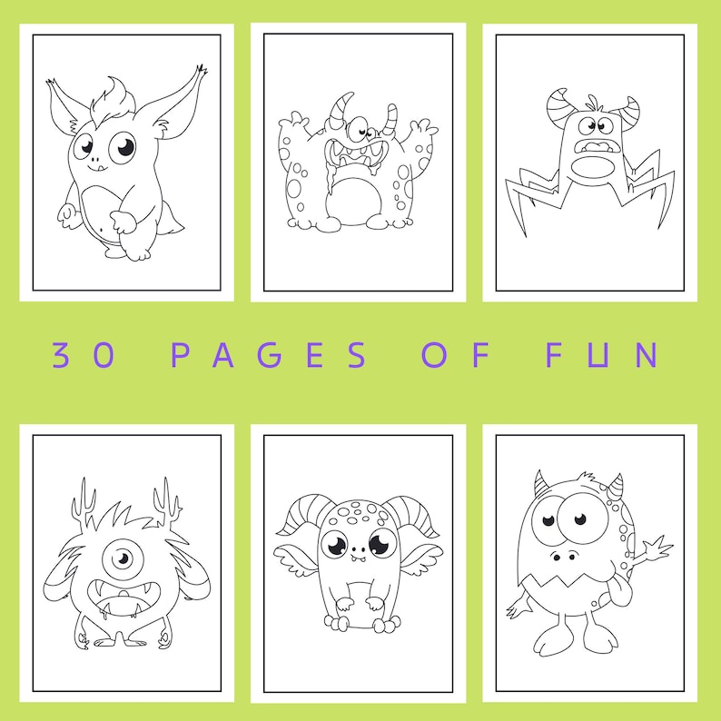 30 Cute Monster Printable Coloring Pages for Kids and Toddlers , Easy ...