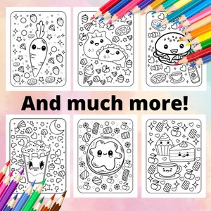 Cute Kawaii Coloring Book for Kids Teens Adults, Coloring Pages for ...