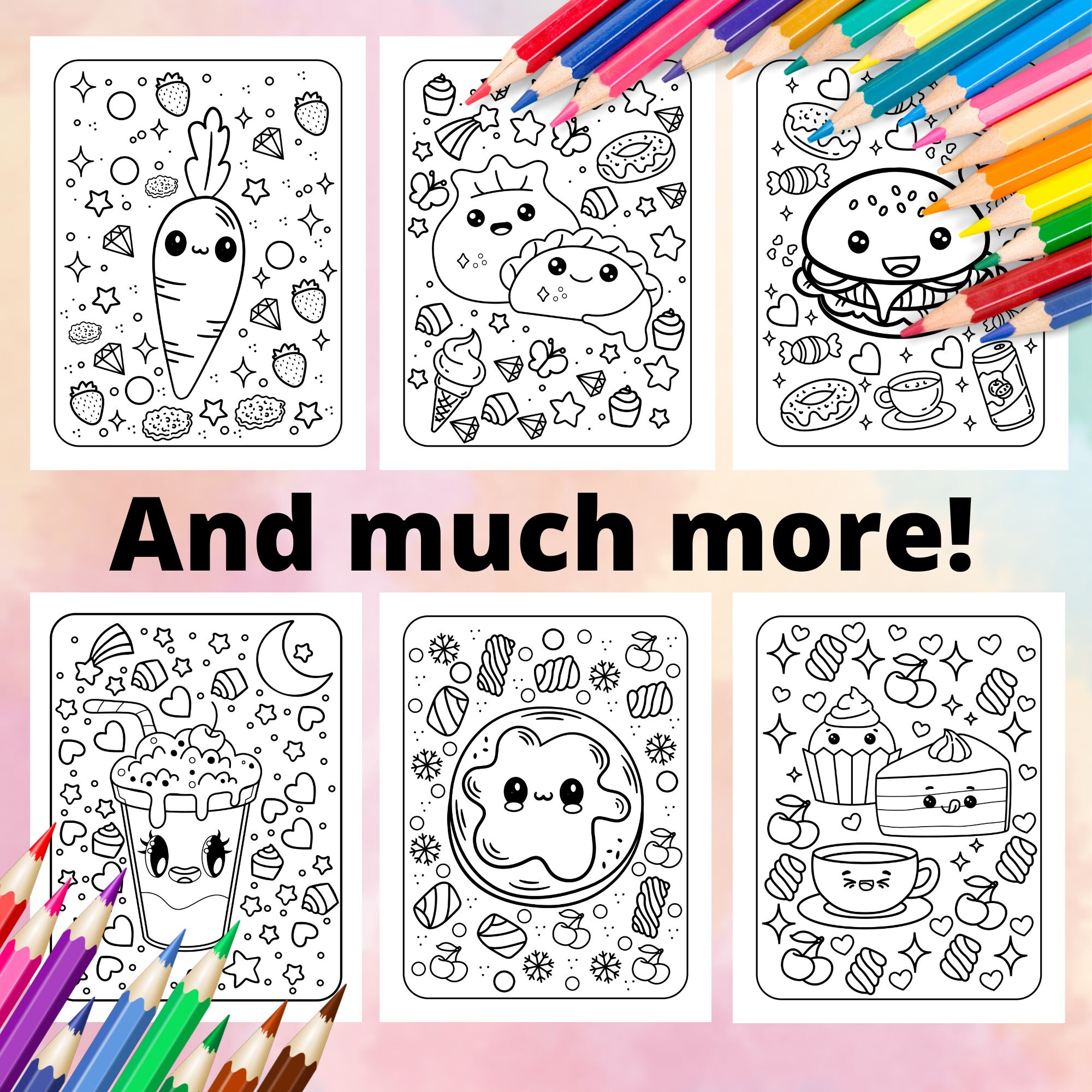 Cute Kawaii Coloring Book for Kids Teens Adults Coloring - Etsy
