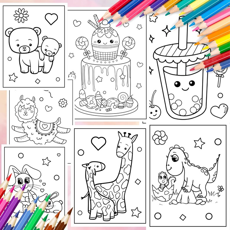 Coloring Pages for Kids 100 Printable Coloring Pages for - Etsy