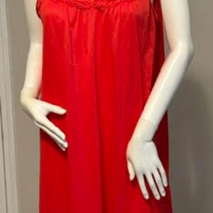 Vintage Lingerie Red Vanity Fair Night Gown Sz M - Etsy