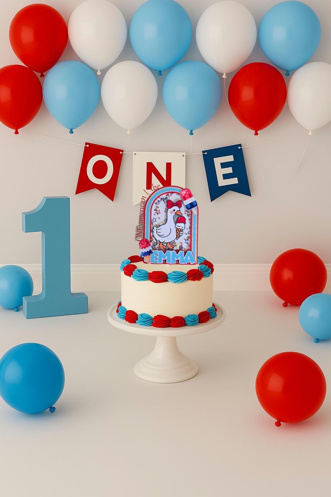 American Babe Cake Topper: 4th of July Birthday Party Decor - Etsy