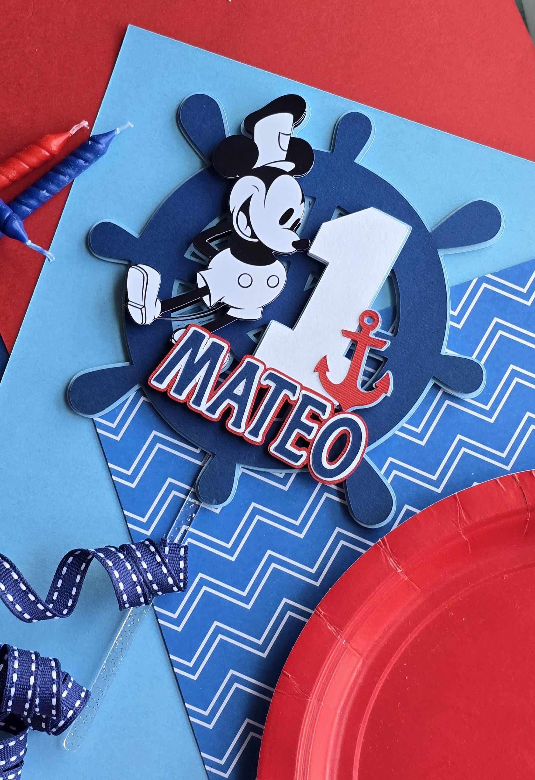 Sailing Into ONE | Mickey Steamboat Willie Caketopper | Sailor First ...