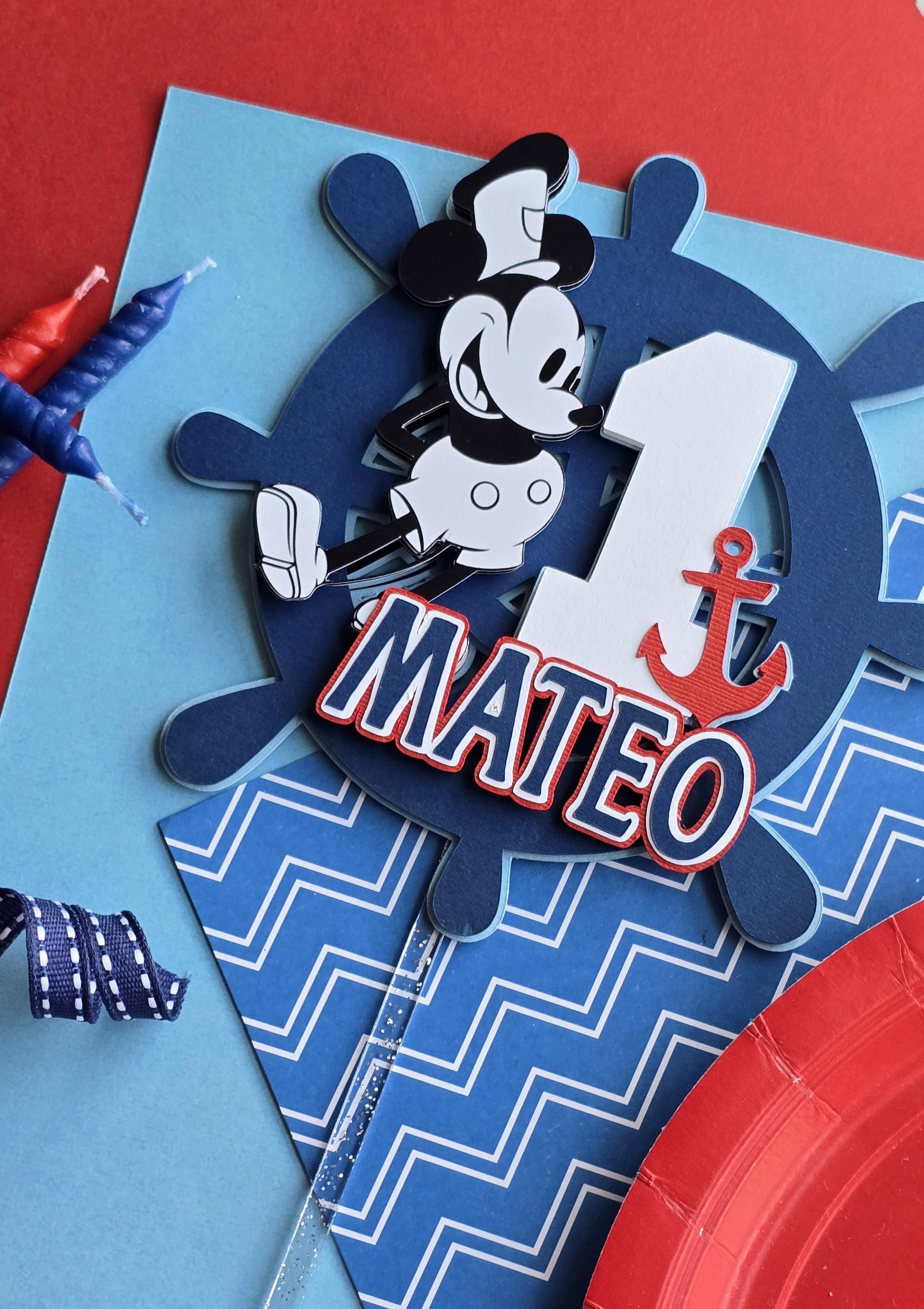 Sailing Into ONE | Mickey Steamboat Willie Caketopper | Sailor First ...
