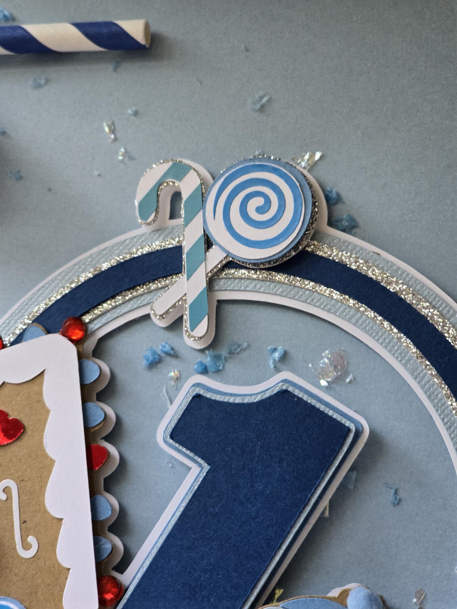 Gingerbread Man Birthday Cake Topper: Blue Christmas Theme - Etsy