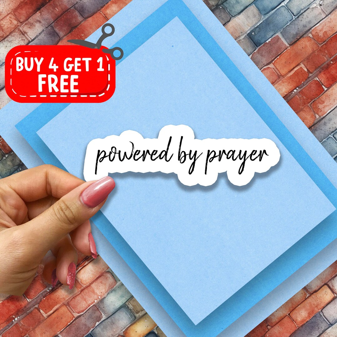 Powered by Prayer Sticker, Faith Decal, Pray Christian Laptop Decal ...
