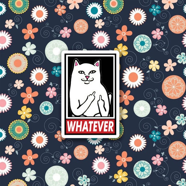 Middle Finger Cat Sticker - Etsy