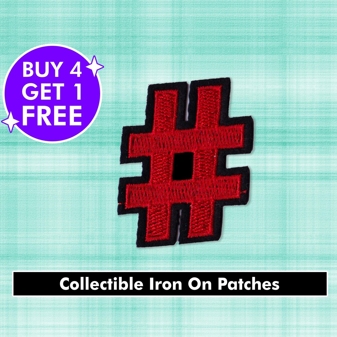 Hashtag Emoji Patch Pop Culture Emoticon Patches Iron on Patch - Etsy