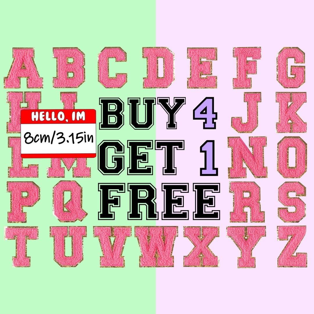 Hot Pink Chenille Letters Patch Varsity Patch Hat Varsity - Etsy