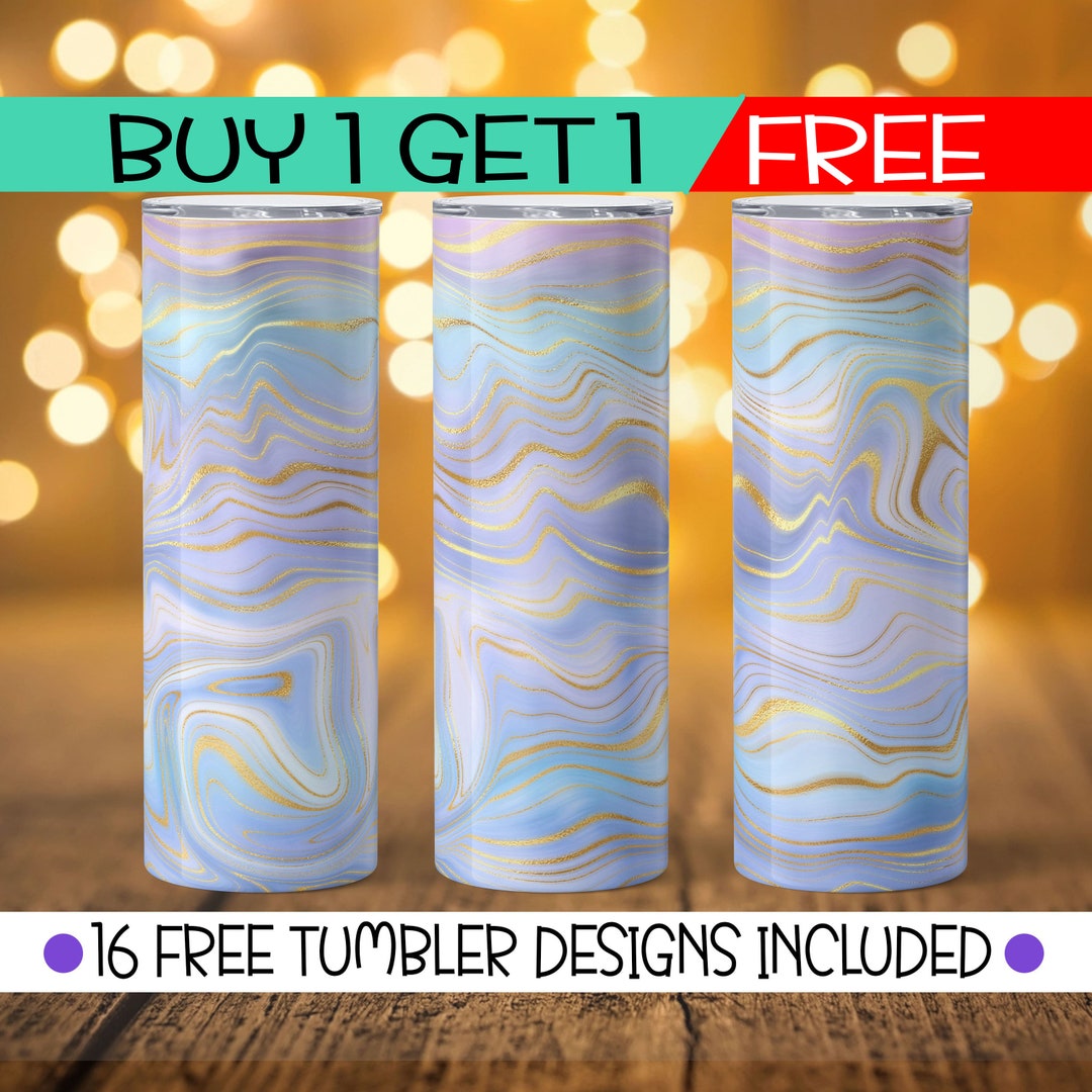Periwinkle Marble 20 Oz Tumbler Wrap Watercolor Skinny Tumbler ...